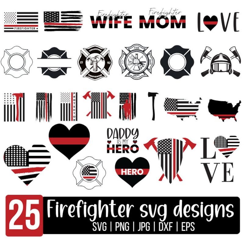 Firefighter Svg - Etsy