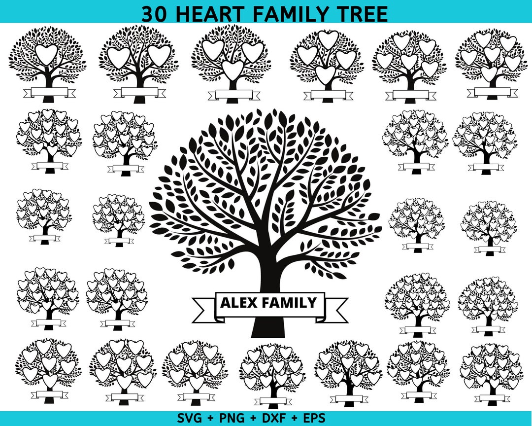 1-30 Members Family Tree Svg Bundle , Family Reunion Svg, Family Tree ...