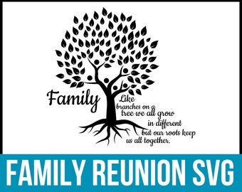05 Family Tree With Quotation Svg, Family Reunion Svg, Tree of Life Svg ...
