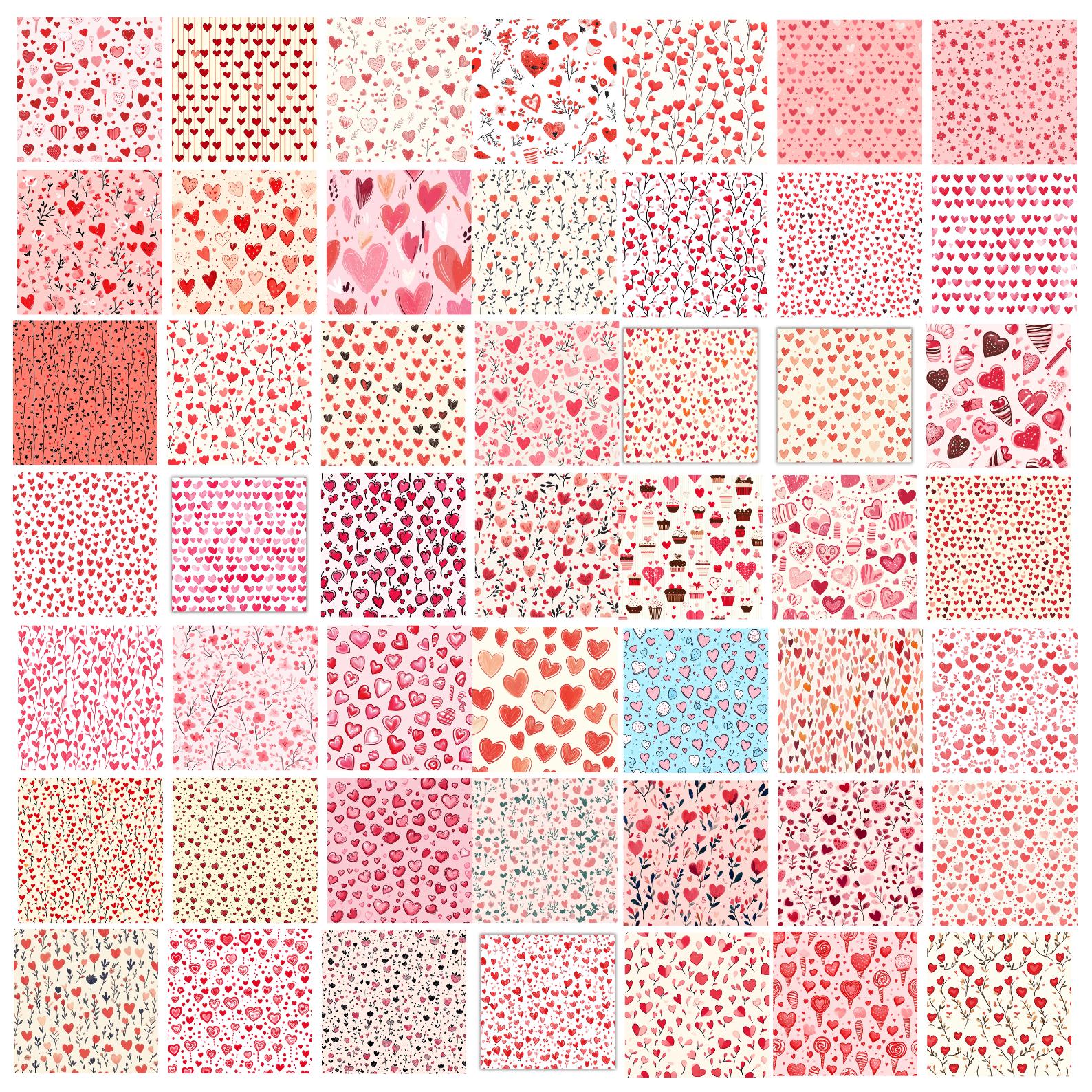 100+ Valentines Themed Digital Papers, Valentine Seamless Digital Paper ...