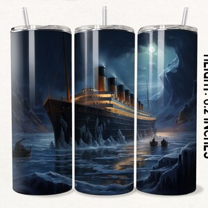 Titanic Ship Tumbler, 3D Titanic 20oz Sublimation Tumbler Design, 3D ...
