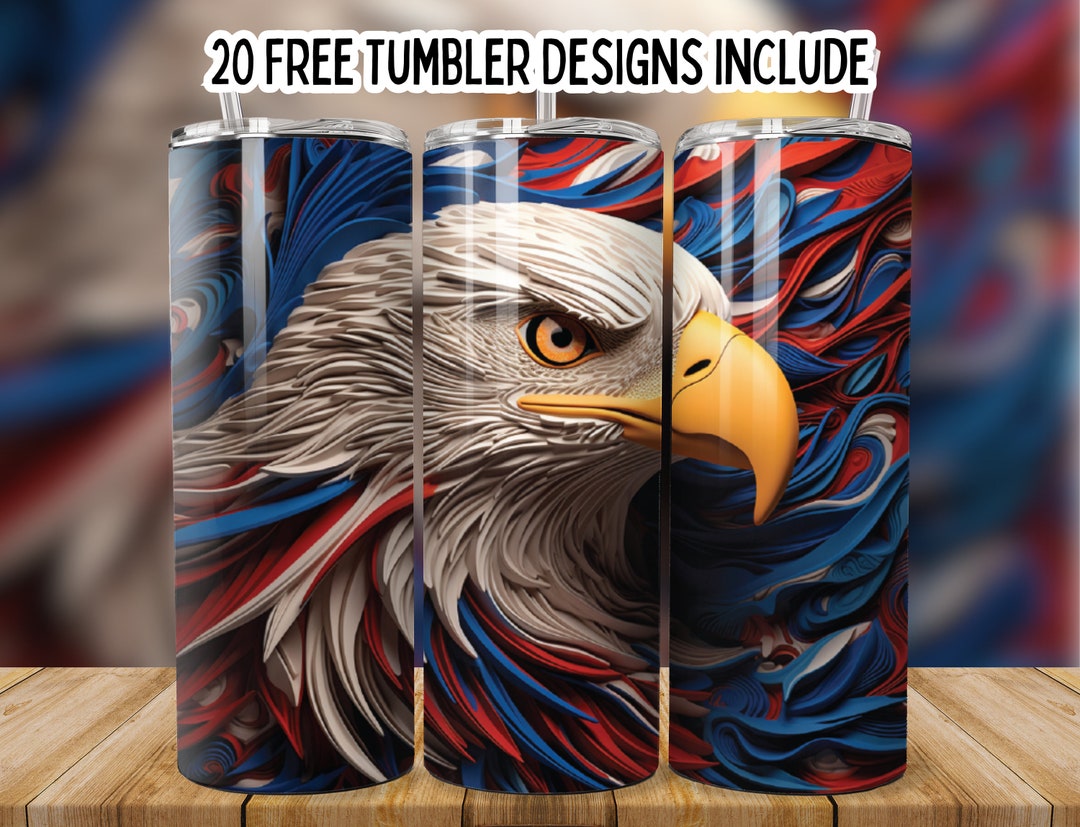 American Eagle 20 Oz Tumbler Wrap PNG, Eagle Wrap, Straight Template ...