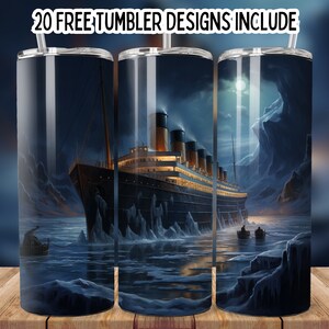 Titanic Ship Tumbler, 3D Titanic 20oz Sublimation Tumbler Design, 3D ...