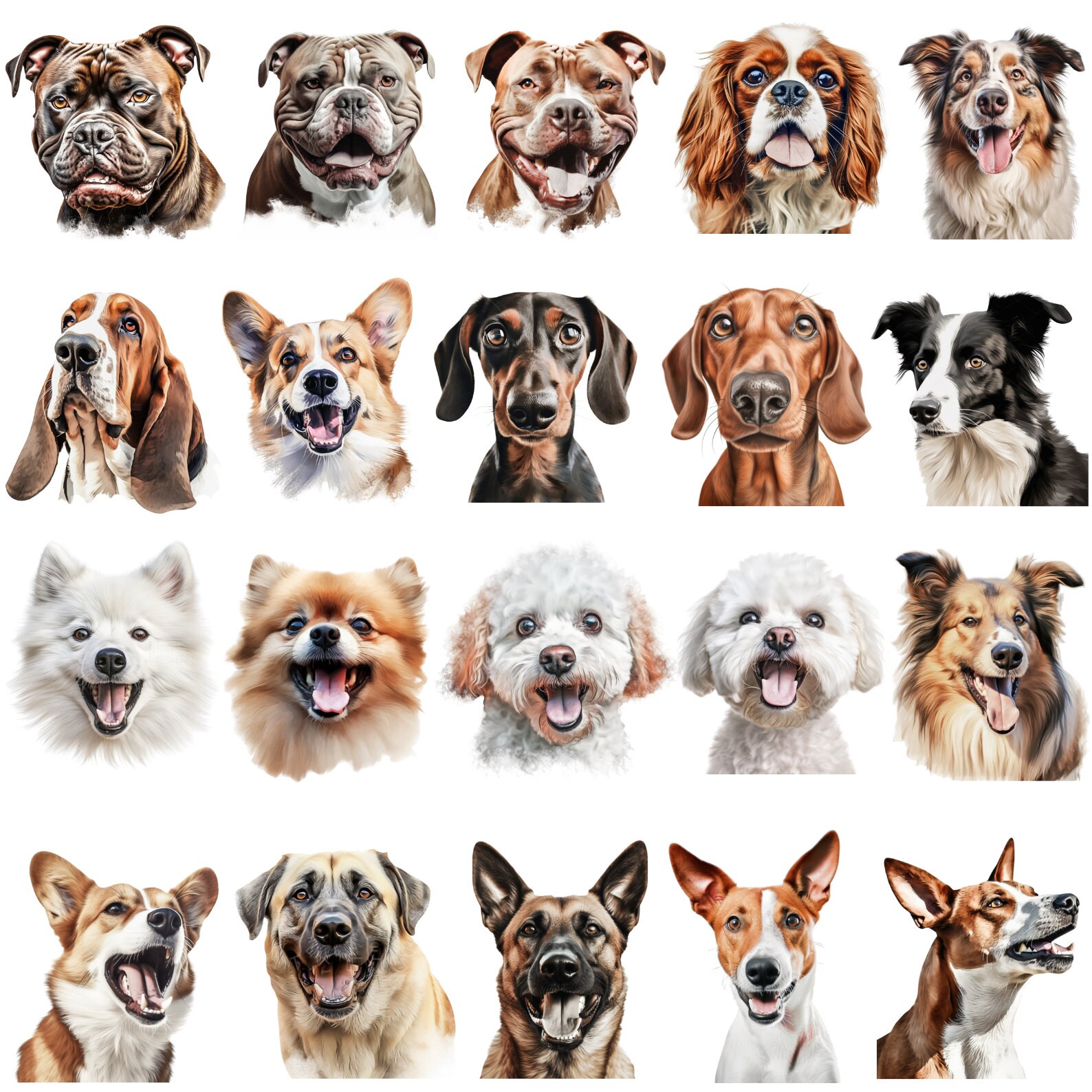 100+ Dog Breeds Clipart Bundle, Dog Stickers Clipart, Cute Dogs PNG ...
