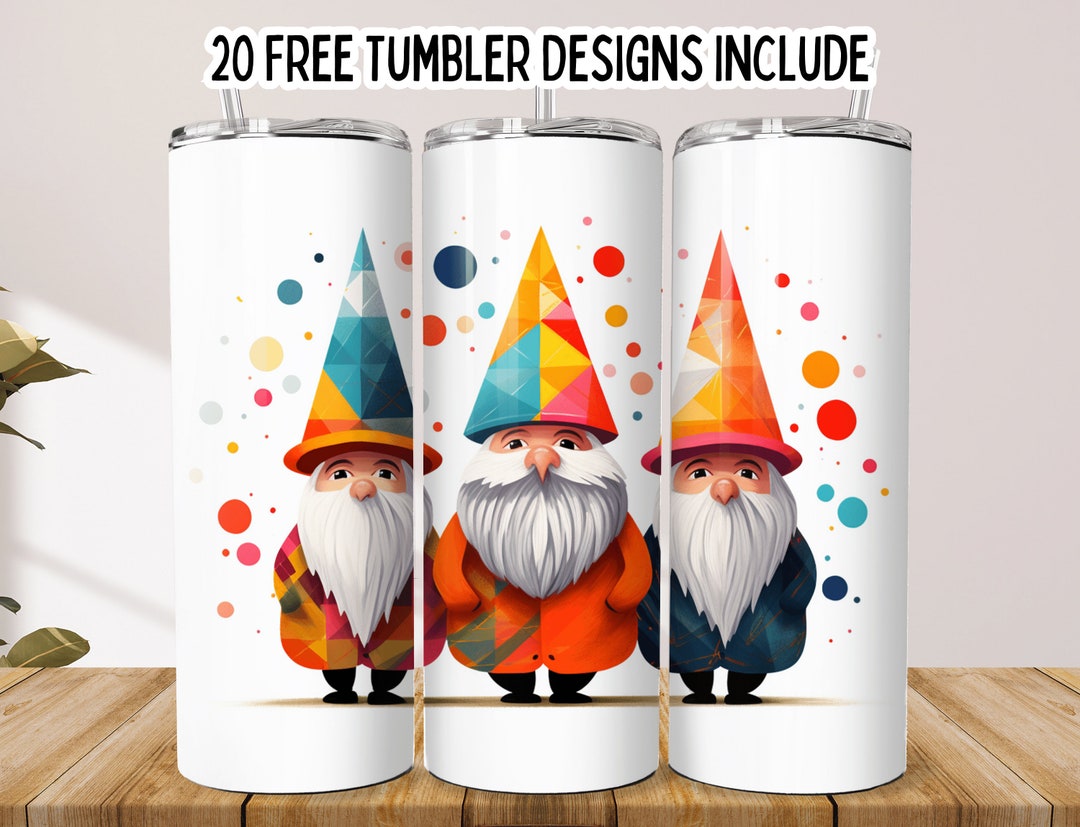 Boho Gnomes With Pumpkins Sublimation Designs, Fall Gnomes Floral 20 Oz ...