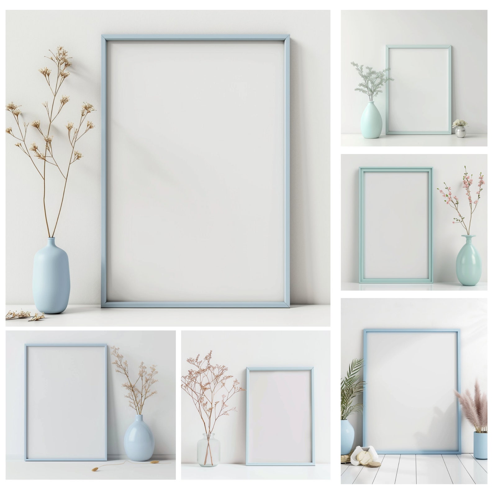 100 Frames Set Mockup Bundle, Frames Mockup for Digital Art Display ...