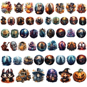 500+ Halloween Clipart Bundle, Witch, Ghost, Halloween Cat, Spider ...