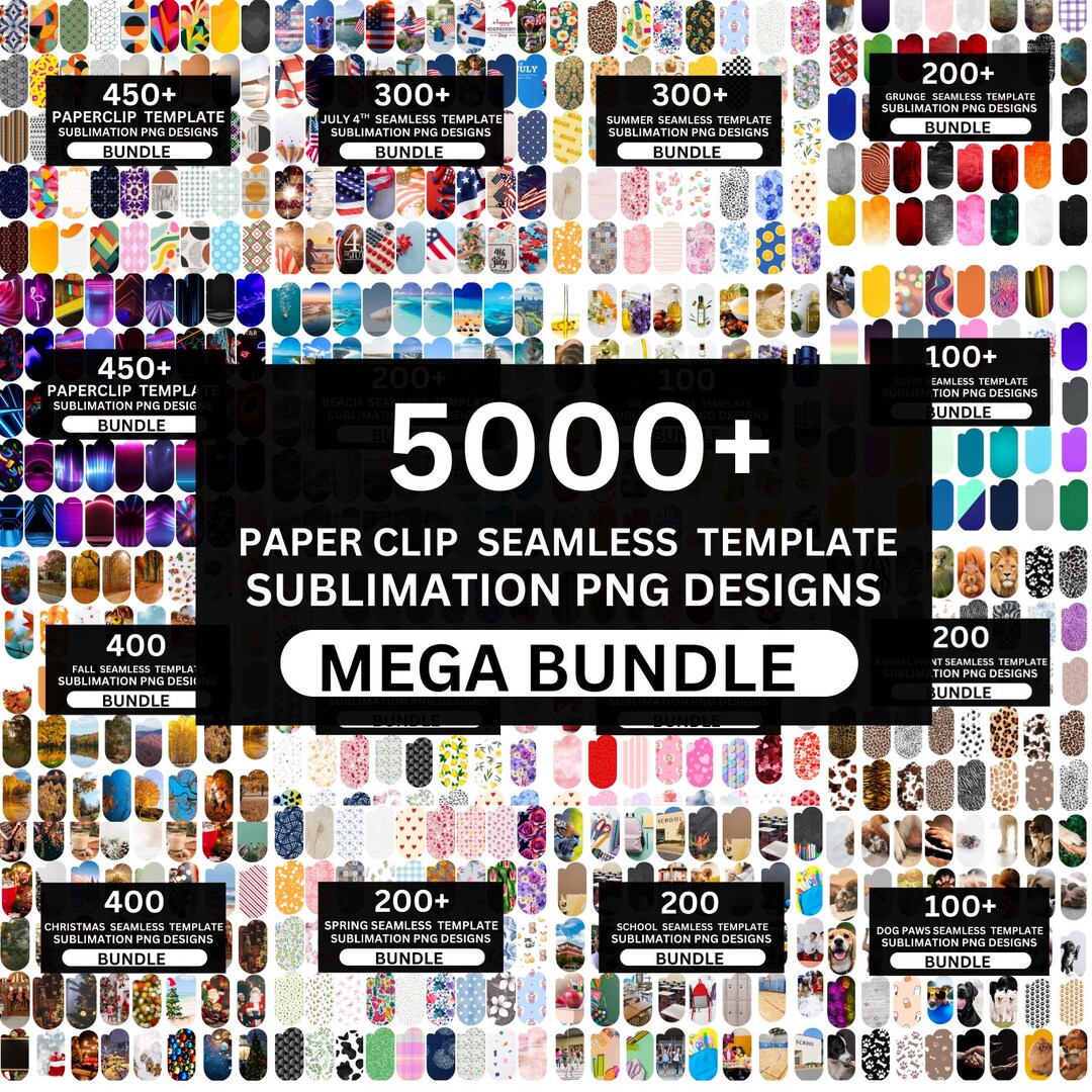 5000+ Paper Clip Templete Mega Bundle, Book Mark Sublimation Design ...