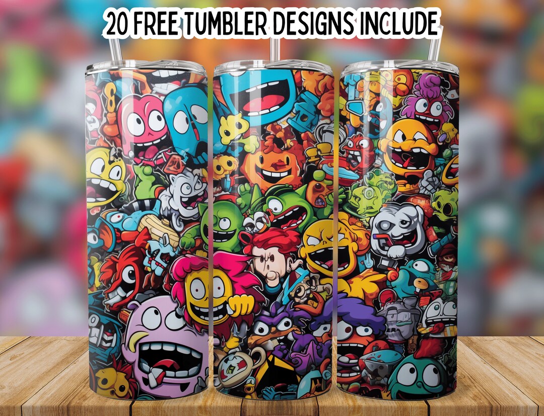3D Cartoon Character 20oz Tumbler PNG, Cartoon Sublimation Design ...