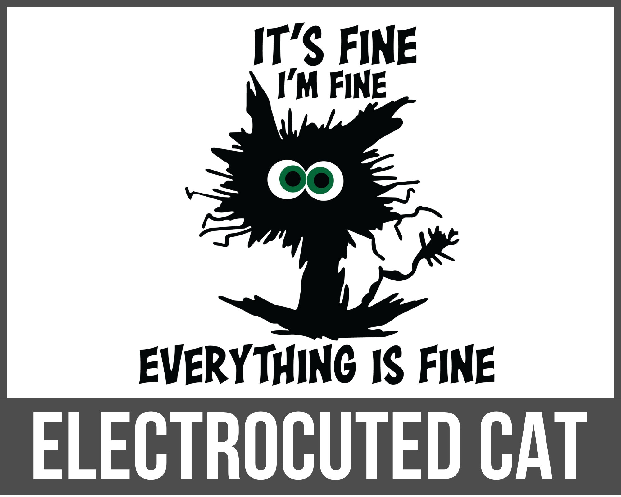 It's Fine I'm Fine Everything is Fine SVG Black Cat - Etsy