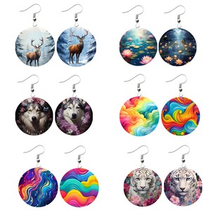 500 Round Earring Sublimation Bundle, Circle Earring Png, Round Flowers ...