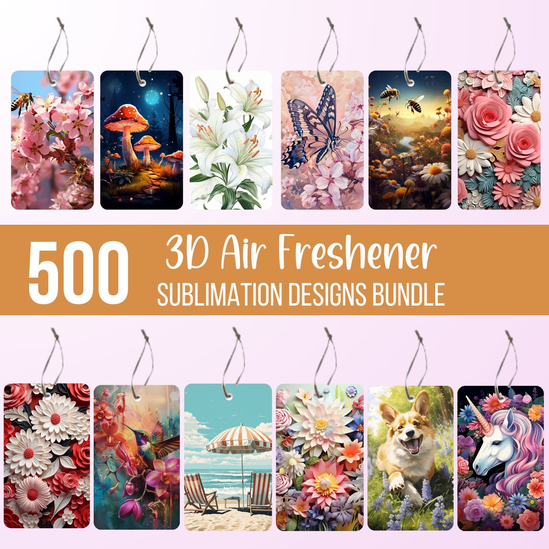 500 Air Freshener Sublimation Bundle, Car Air Freshener Designs, Car ...