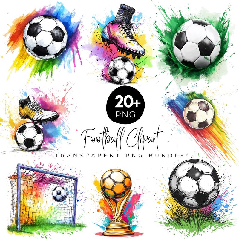Football Clipart Designs - Etsy UK
