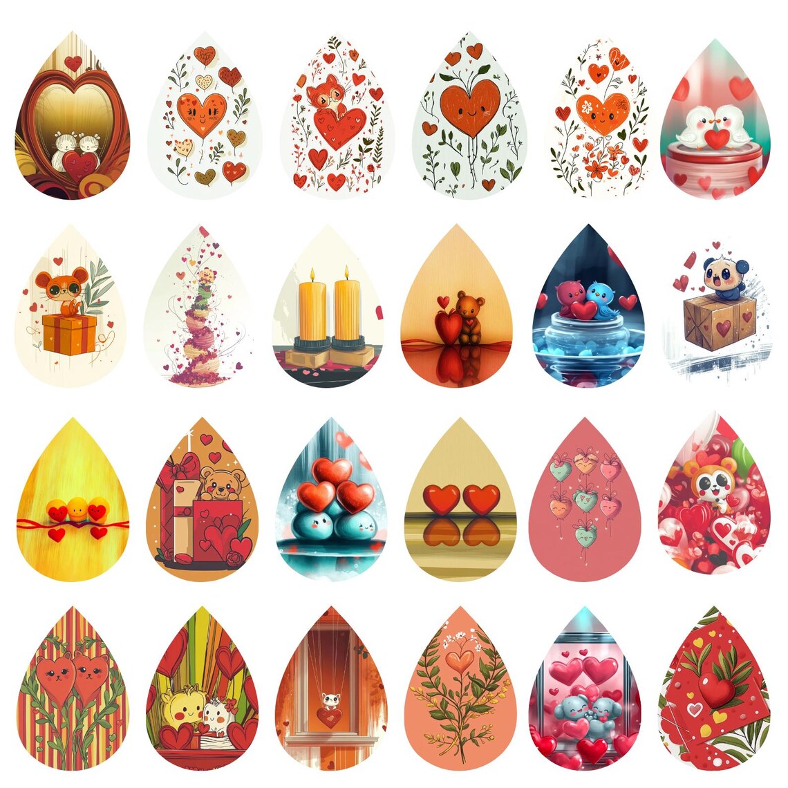 200+ Valentine Teardrop PNG Bundle, Teardrop Earrings Designs, Love ...