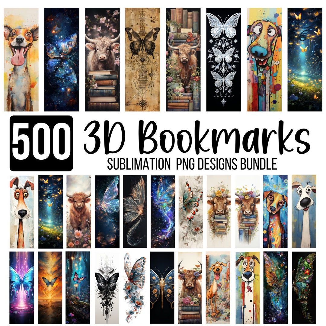 3D Bookmarks Png Bundle, Quirky Dog Bookmark, Whimsical Dogs, Highland ...