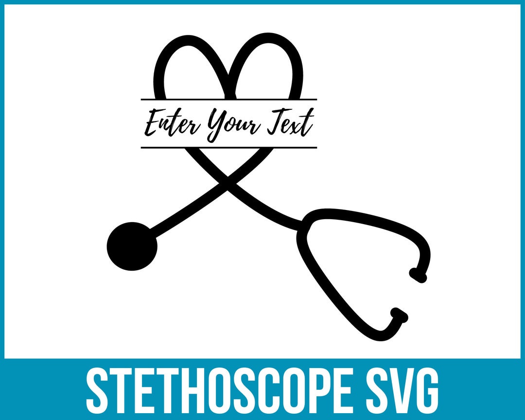 Stethoscope Split Monogram Svg Heart Stethoscope Frame Svg - Etsy