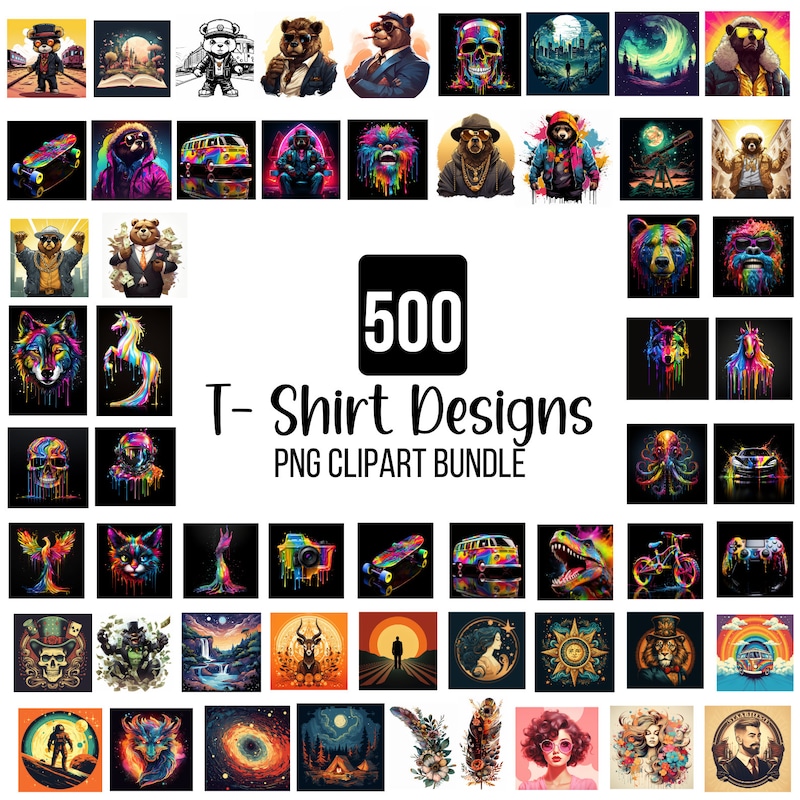 Colorful Tshirt Designs - Etsy