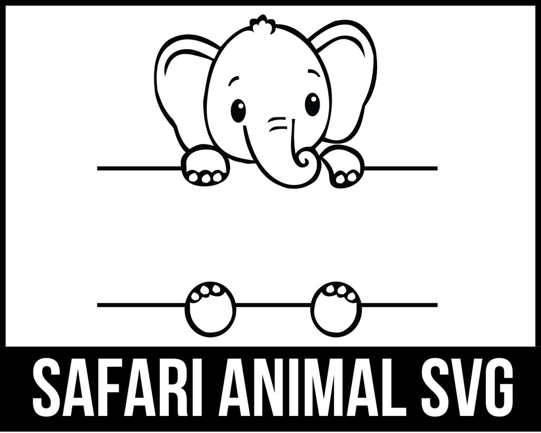 Elephant Svg, Split Safari Animals, Safari Animals Outline Svg, Safari ...