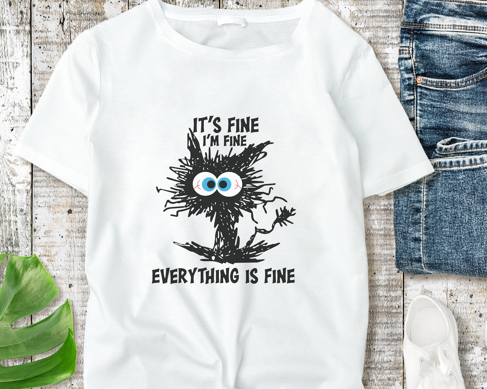 It's Fine I'm Fine Everything is Fine SVG, I'm Fine Cat Svg, Black Cat ...