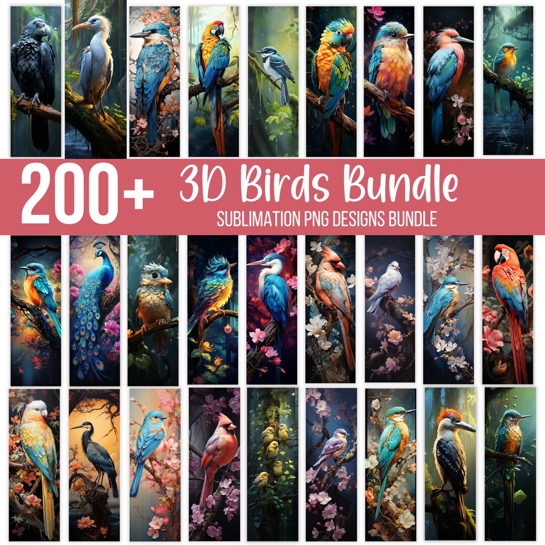200+ Birds Bookmark Bundle, Bookmark Sublimation Designs, Flamingo ...
