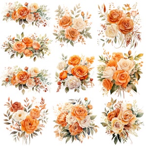 Terracotta Bohemian Clipart, Autumn Flowers, Boho Flower PNG ...