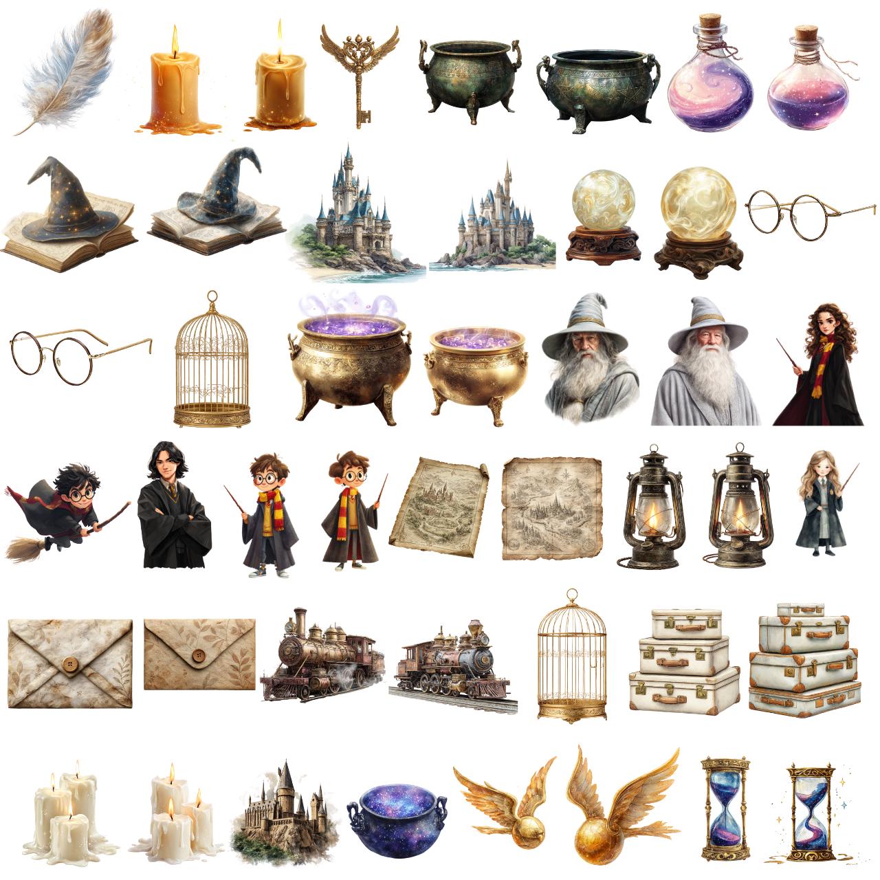 99 Wizard School Clipart Bundle, Magic School Clipart, Watercolor Cute ...
