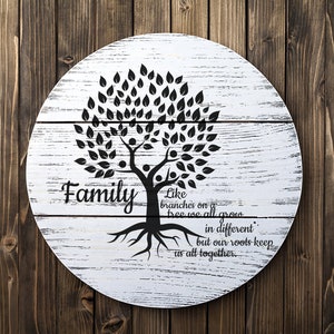 Family Tree With Quotation Svg, Family Reunion Svg, Tree of Life Svg ...