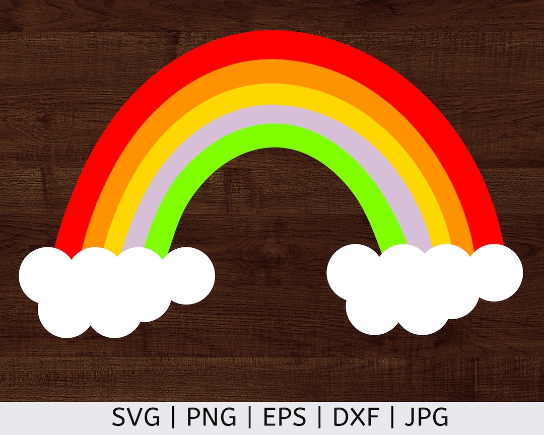 Arco iris SVG imágenes prediseñadas de arco iris nube clima - Etsy México