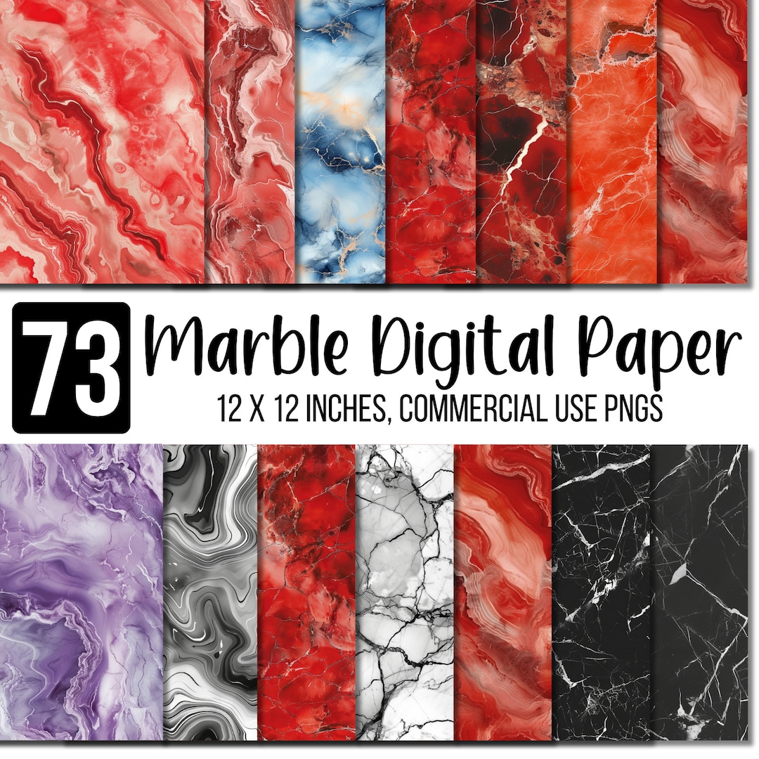 73 Marble Digital Paper Pack Seamless Patterns, Backgrounds Scrapbooks ...