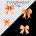29 Watercolor Orange Bows Clipart PNG Bundle, Coquette Bow Clipart ...