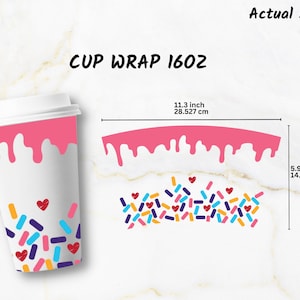 16oz Dripping Pattern Cup Wrap Svg, 16oz Starbucks Wrap Svg, Starbucks ...