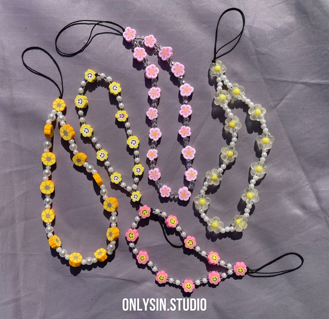 Cute Flower Beaded Phone Strap / Keychain / Phone Charms - Etsy