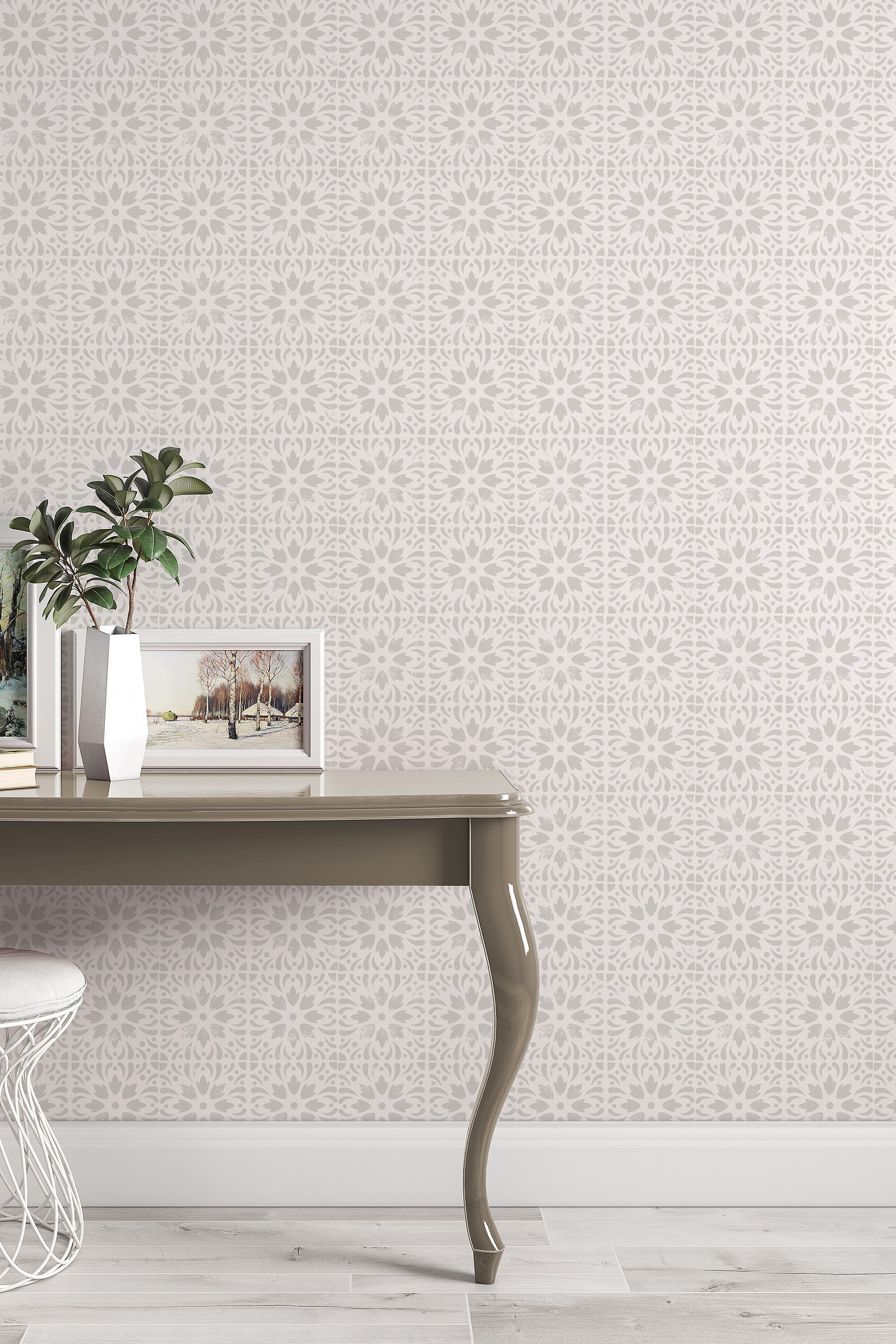 Renter Friendly Boho Stamps Wallpaper Peel and Stick and Traditional ...