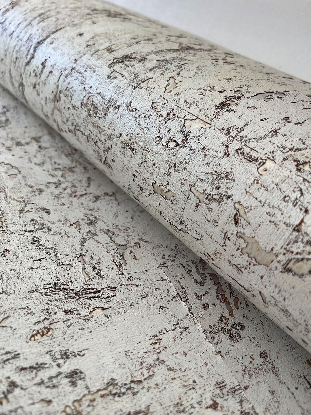 Natural Real Cork Wallpaper Gray-white With Gold Grasscloth Traditional ...