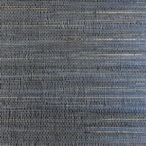 Natural Hemp Grasscloth Dark Graphite Blue Wallpaper Painted in Matte ...