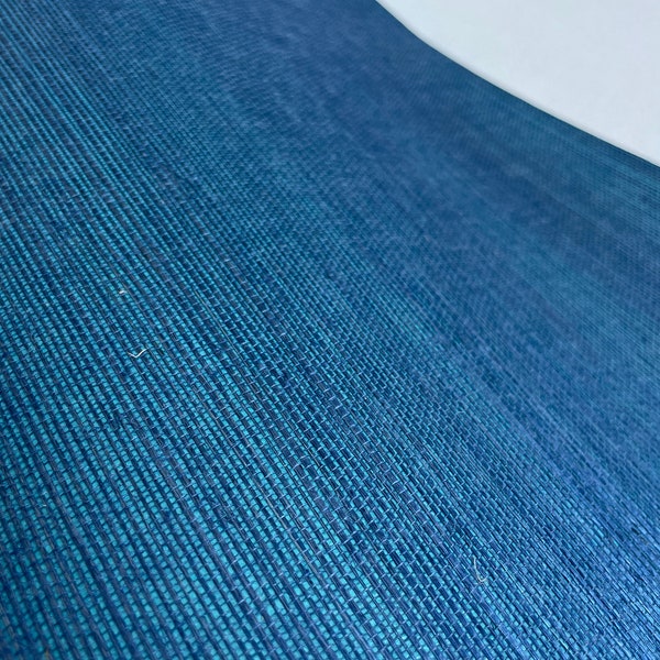 Blue Grasscloth Wallpaper - Etsy