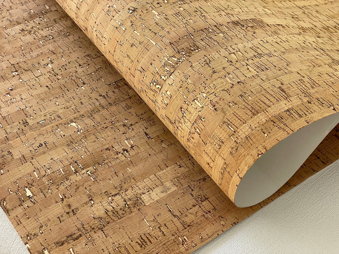 Natural Real Cork Wallpaper With Gold Grasscloth Traditional Wallpaper ...