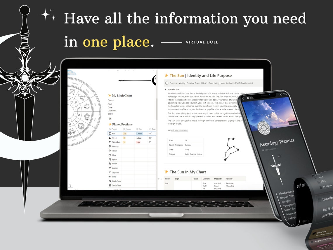 ULTIMATE Astrology All-in-one Digital Notion Template, Digital ...