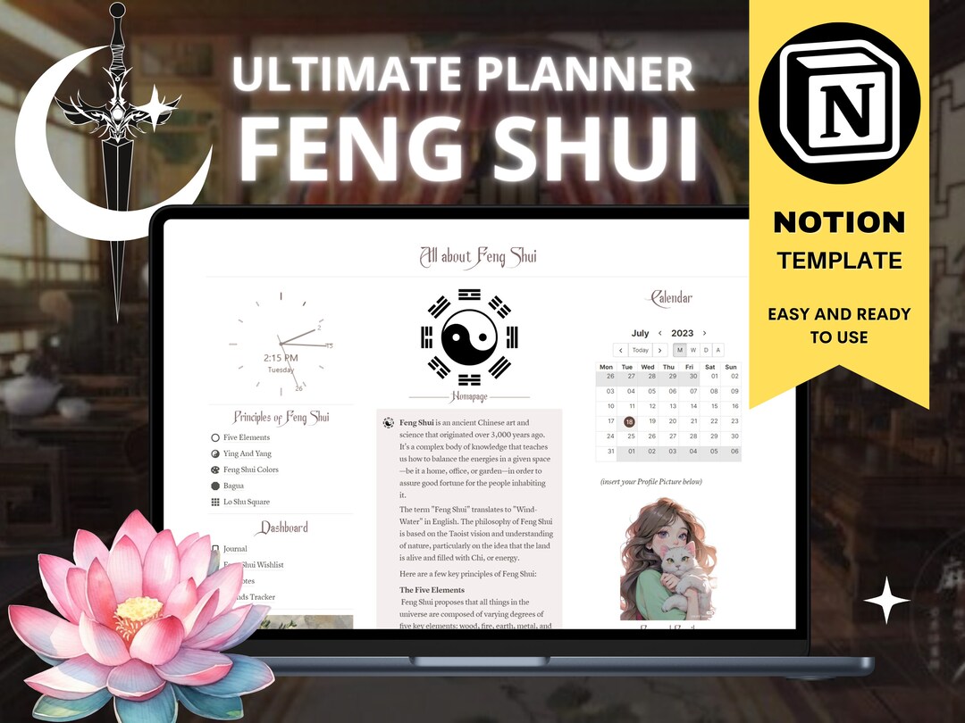 Feng Shui Planner for Notion - Feng Shui Learning Organization Tool for ...