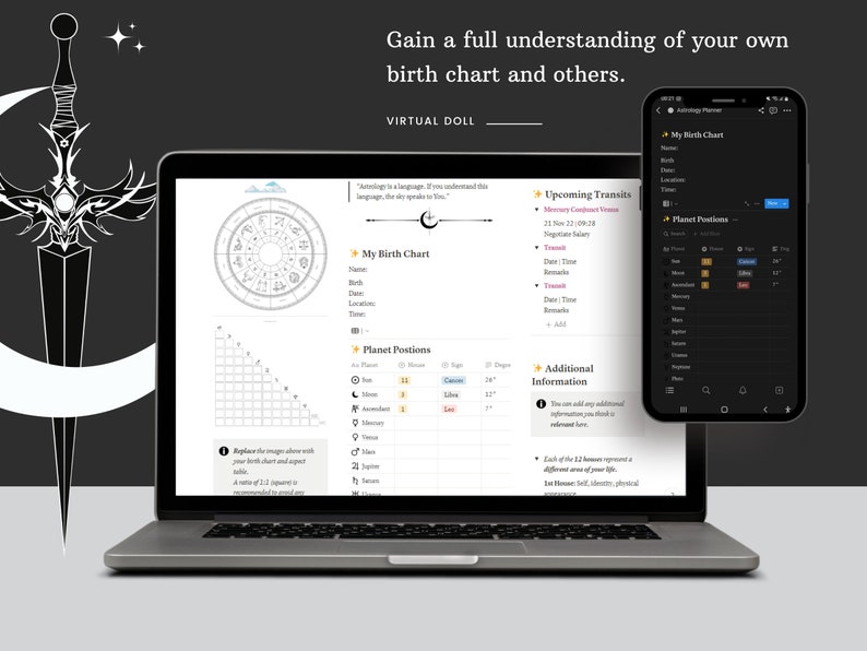 ULTIMATE Astrology All-in-one Digital Notion Template, Digital ...
