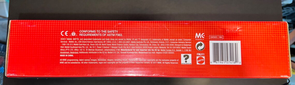 WWE WWF Wrestling Official Retro Ring Ropes Feature Pro Tension Action ...