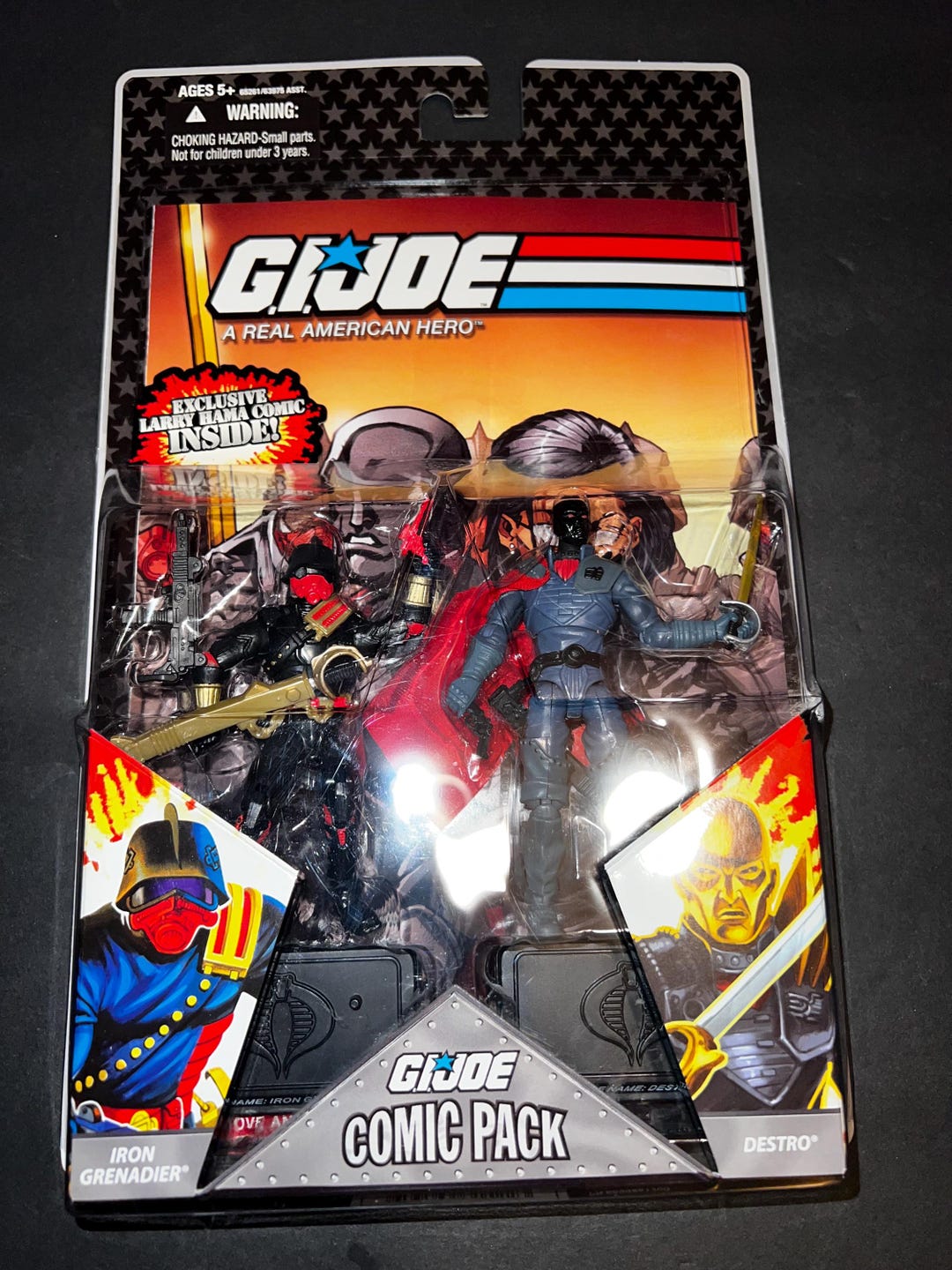 Gi Joe 25th Anniversary Comic 2 Pack Iron Grenadier & Destro Black Head ...