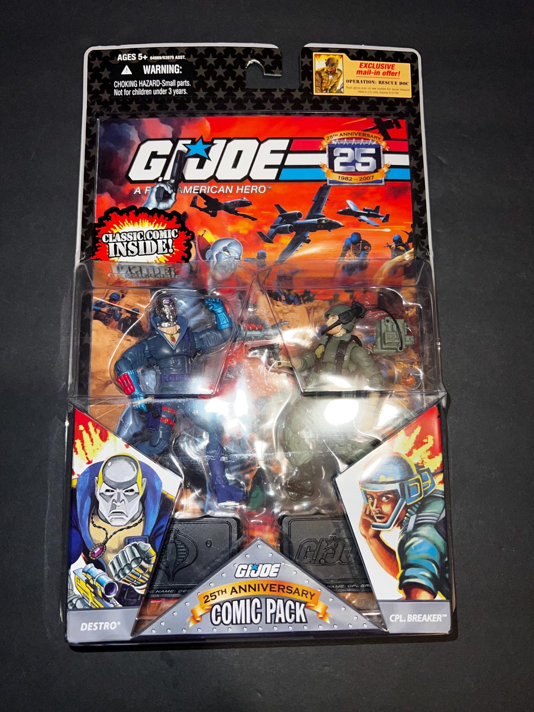 2008 Gi Joe 25th Anniversary Comic Book 2 Pack Destro & Cpl. Breaker ...