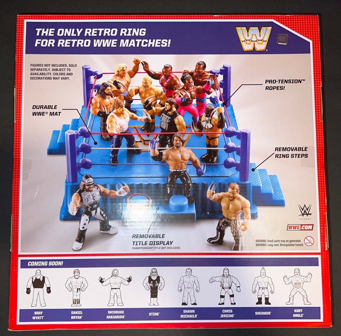 WWE WWF Wrestling Official Retro Ring Ropes Feature Pro Tension Action ...