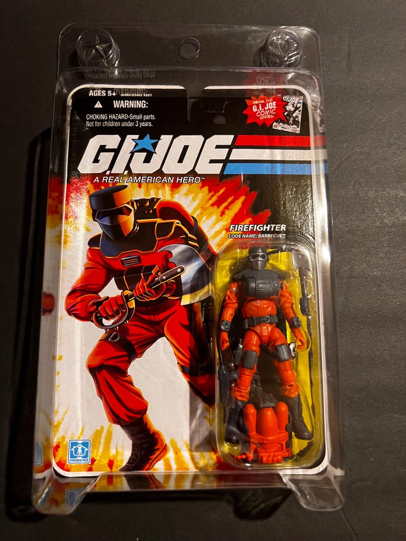2008 Gi Joe Comic Series Firefighter Barbecue in Gi Joe Brand Case New ...