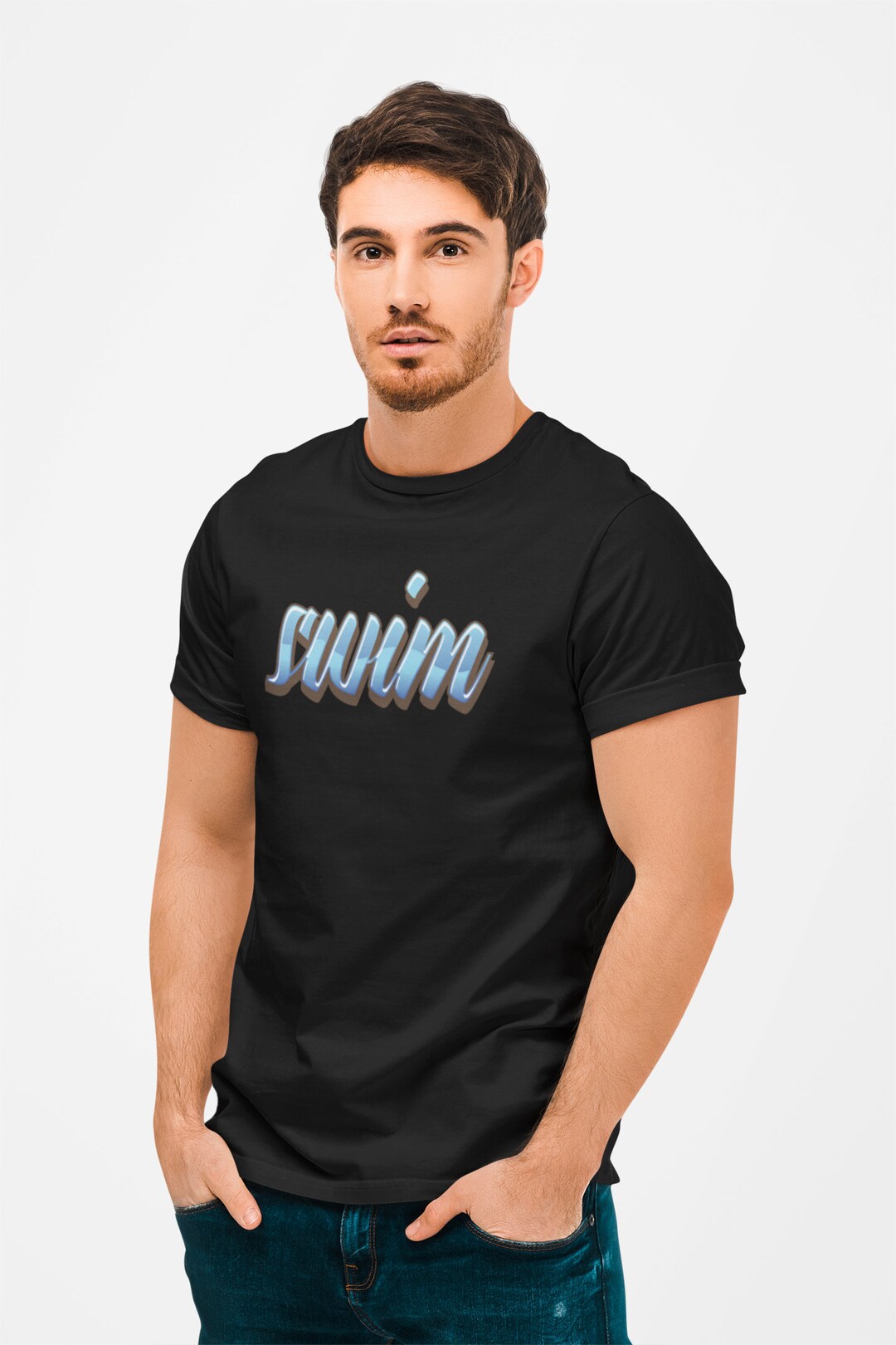 Blue "swim" T-shirt| Fun Swim Shirt| Swim Team Shirt| Swim Shirt - Etsy
