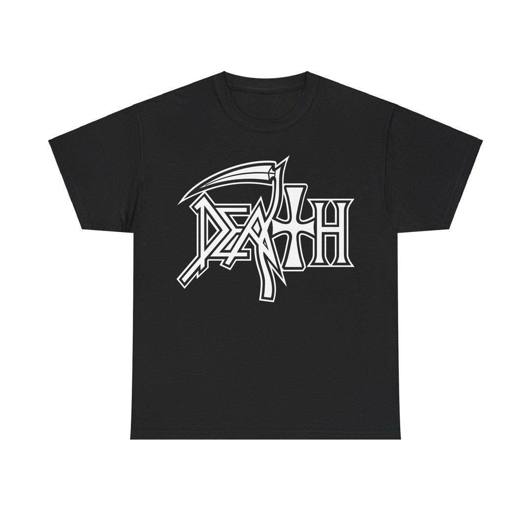 Death T Shirt White Logo Death Metal Chuck Schuldiner Morbid Angel ...