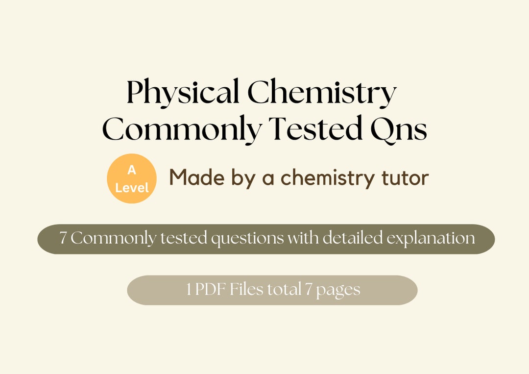Commonly Tested Physical Chemistry Questions - A Level Chemistry ...