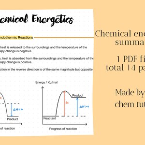 Chemical Energetics - A Level Chemistry Notes - Etsy