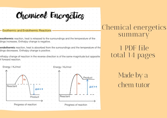 Chemical Energetics A Level Chemistry Notes | Etsy
